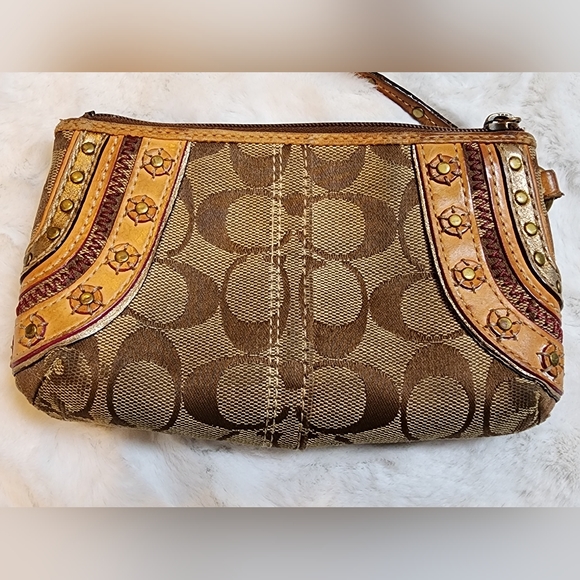 Coach | Bags | Coach Wristlet Stitching Cs Studded | Poshmark
